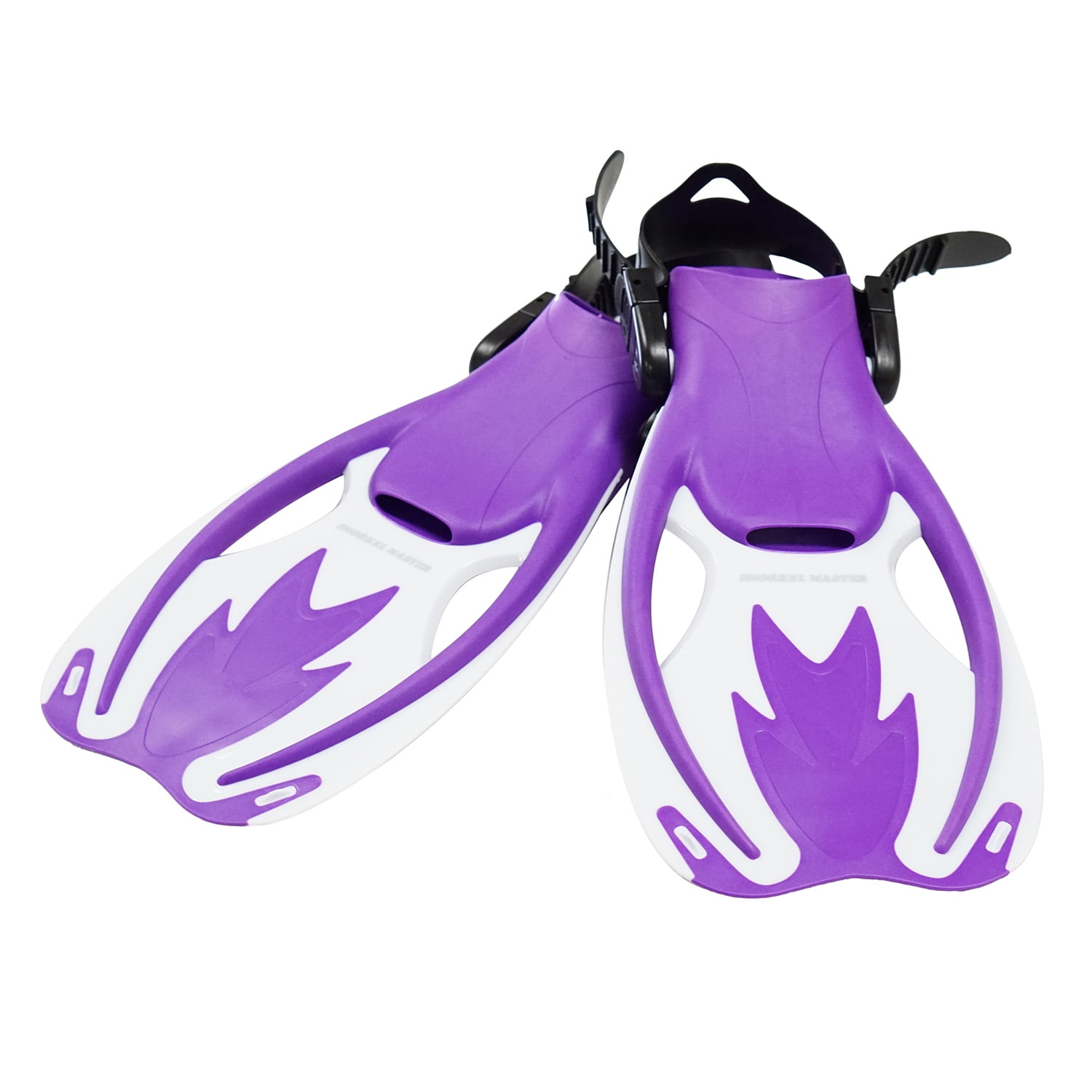 Snorkel Master Kids Purple/White Swimming Snorkeling Fins, L/XL ...