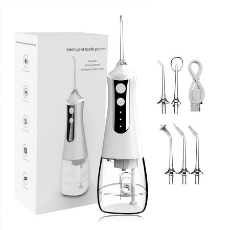 Intelligent Water Flosser, Portable Oral Irrigator Teeth Cleaner with 3 ...