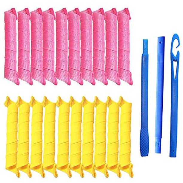 Manual hair curlers without heat, 20 pieces of heatless hair waves ...