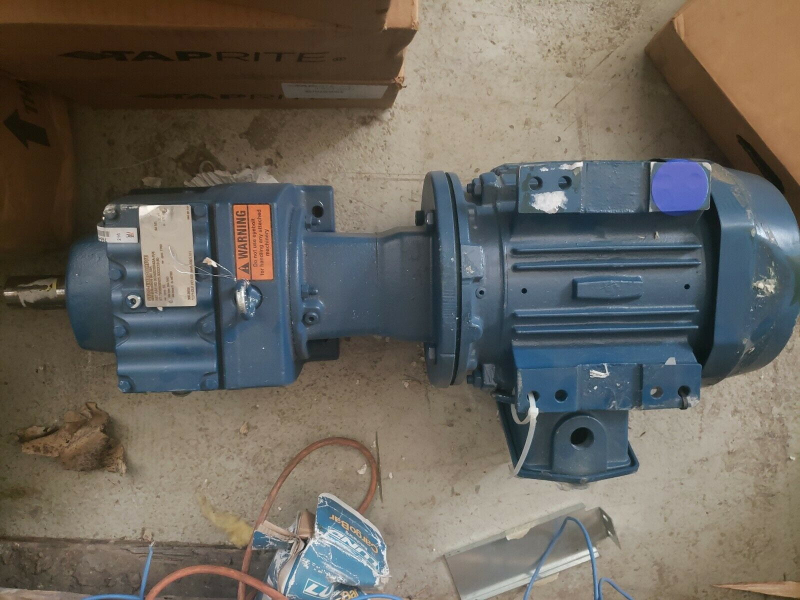 SEW-ERUODRIVE GEAR DRIVE MOTOR R67 AM182 0034SDSR42A-P/4, 55 RPM, 1760 ...