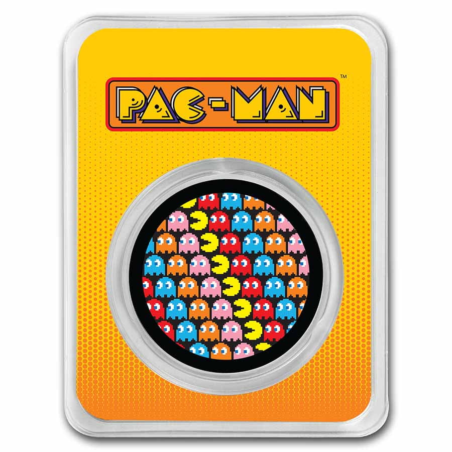 PAC-MAN™ Pixel Pattern 1 oz Colorized Silver Round - Walmart.com