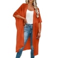 COMVALUE Women's Solid Puff Sleeve Kimono Long Cardigan Loose Cover Up ...