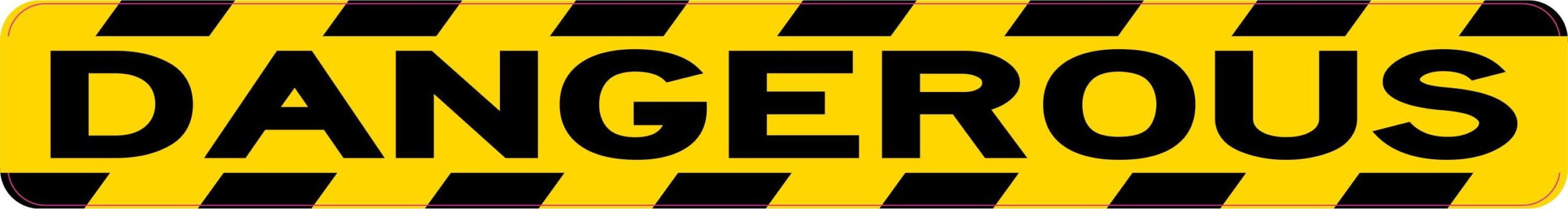 10in x 1.25in Dangerous Magnet Vinyl Magnetic Safety Caution Warning ...