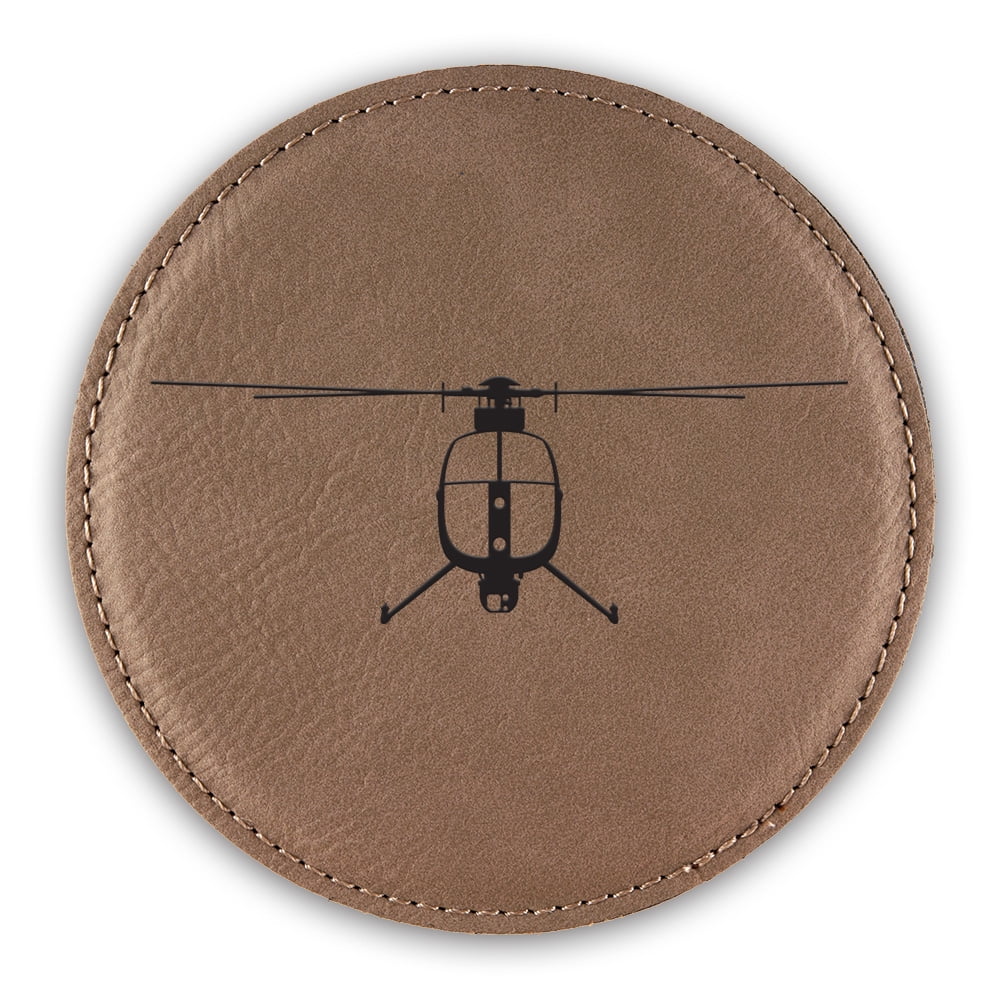 MH-6 Little Bird Coaster Laser Engraved Leatherette - Round Coasters ...