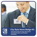 Name Badge Kits, Top Load, 4 X 3, Clear, 50/box | Bundle of 10 Boxes ...