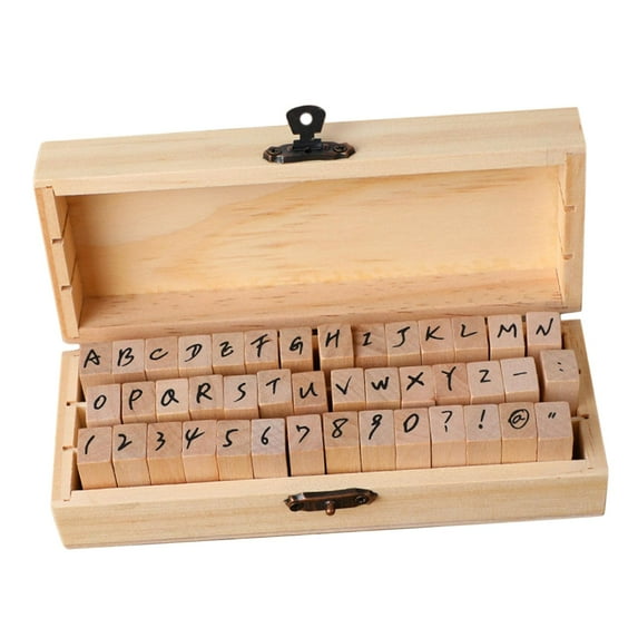Wooden Stamps Album Rubber Stamp Multipurpose with Box Cursive ...