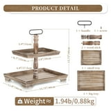 Hanobe Farmhouse Wood Table Stand, Rustic 2-Tier Serving Tray for ...