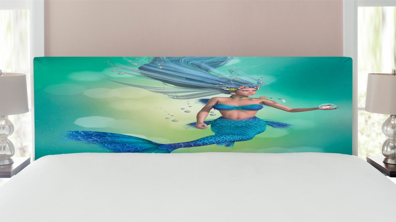 Underwater Headboard, Mermaid Upper Body of a Woman and the Tail of ...