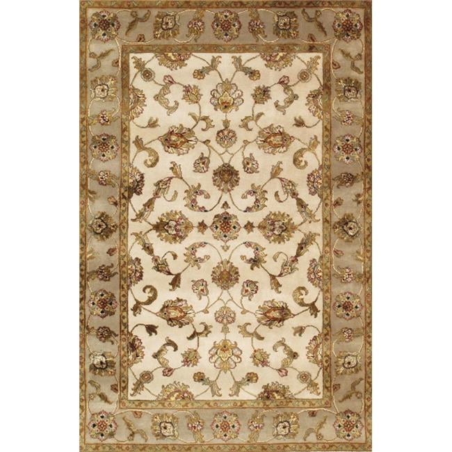 Pasargad Home PPS-1 IVORY 4X6 Agra Collection Hand-Knotted Silk & Wool ...
