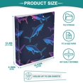 ALAZA Neon Sharks Swimming Hardcover 3 Ring Binder 1.5" D-Rings with ...