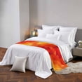 Abstract Red Orange Geometric Bed Runner King Size Modern Abstract Art ...