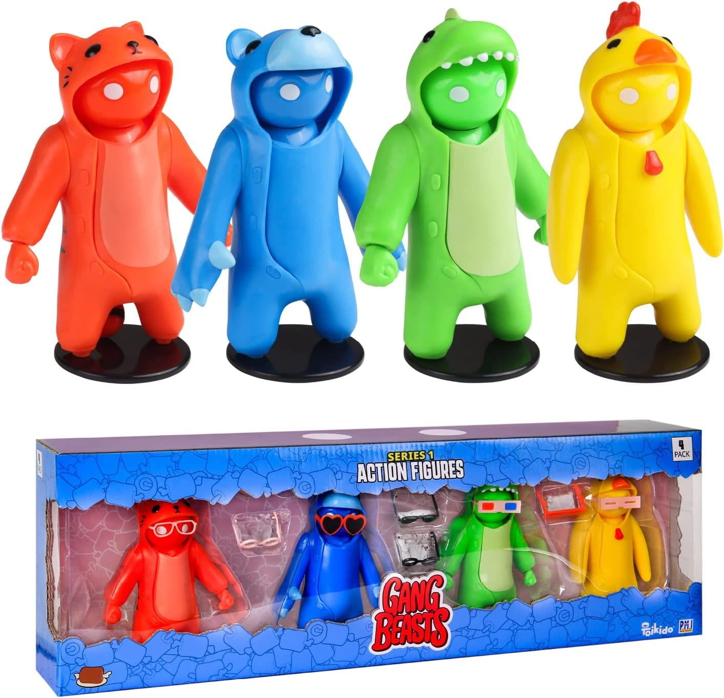 Gang Beasts Costume Figures 4pk Bear Dinosaur Cat Chicken Gamer ...