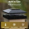 Solar Post Cap Lights Outdoor Black Waterproof Solar Powered Deck Fence ...