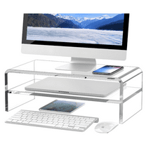 VIVO Universal Adjustable Ergonomic Monitor & Laptop Riser Stand, Black ...