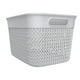 Mainstays Woven Plastic Storage Basket - White 16-Quart Wicker Design ...