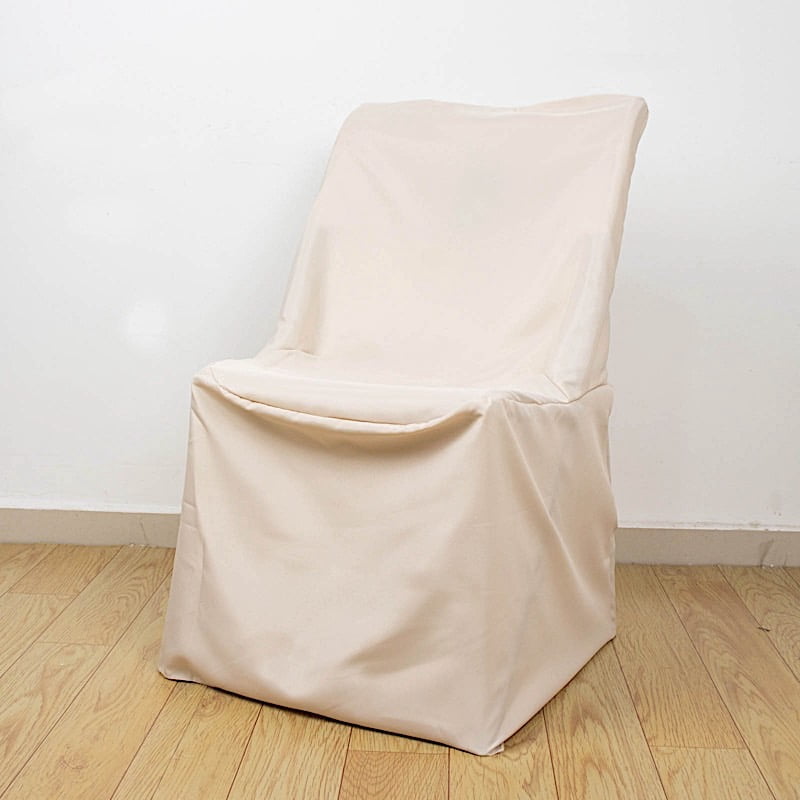 BalsaCircle Lifetime Folding Chair Cover Slipcovers Solid Polyester ...