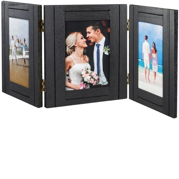 Excello Global Products Hand Painted Rustic Three Picture Frame: Holds ...