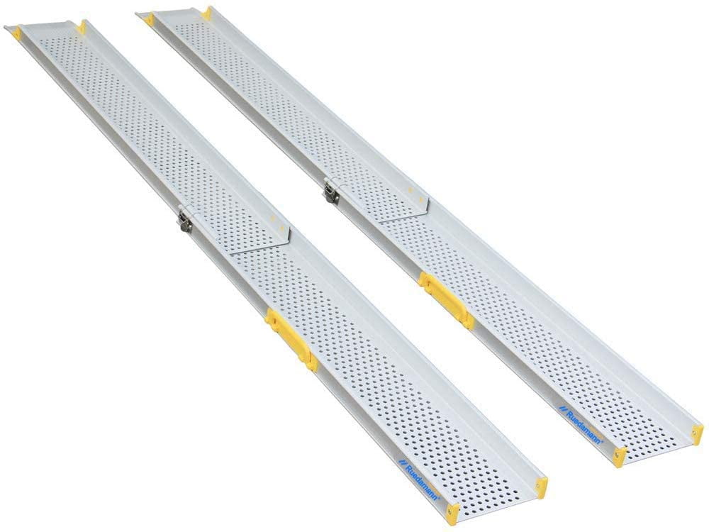 Ruedamann 8' x 8" Portable Aluminum Wheelchair Ramp,Two Section ...