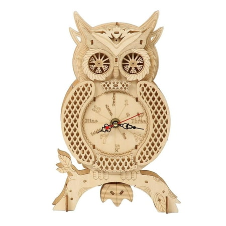 DIY 3D Owl Clock Model Kits Wooden Model Kits for Home Decor | Walmart ...
