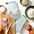 BZSMCE 2 Pack Rabbit Print Heat Resistant Cotton Oven Mitts for Kitchen ...