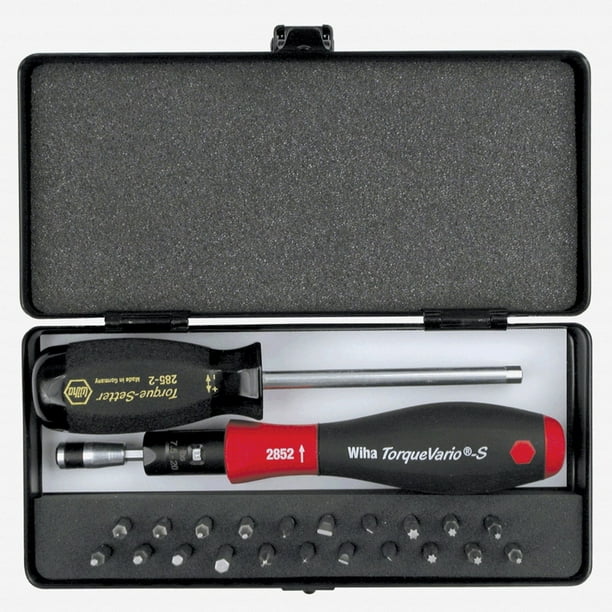 Wiha 28590 24 Piece Torque ScrewDriver, Micro Bits and Handle Box Set 5 ...