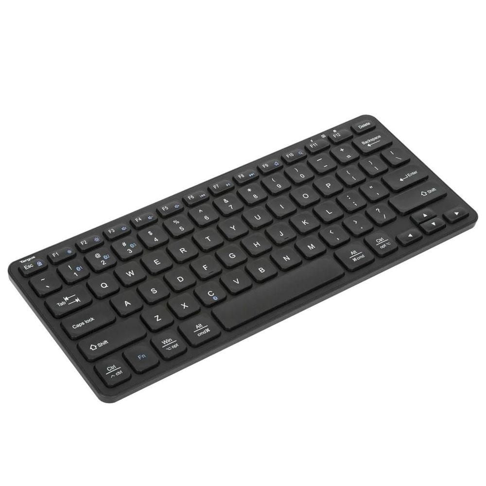 Targus Compact Multi-Device Bluetooth Antimicrobial Keyboard - Wireless Connectivity - Bluetooth - Tablet  Smartphone  Notebook - PC  Mac - AAA.