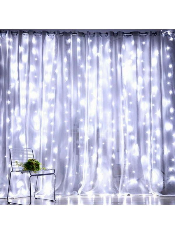 300 LED Curtain Lights String 3m*3m USB Powered Waterproof Twinkle Wall ...