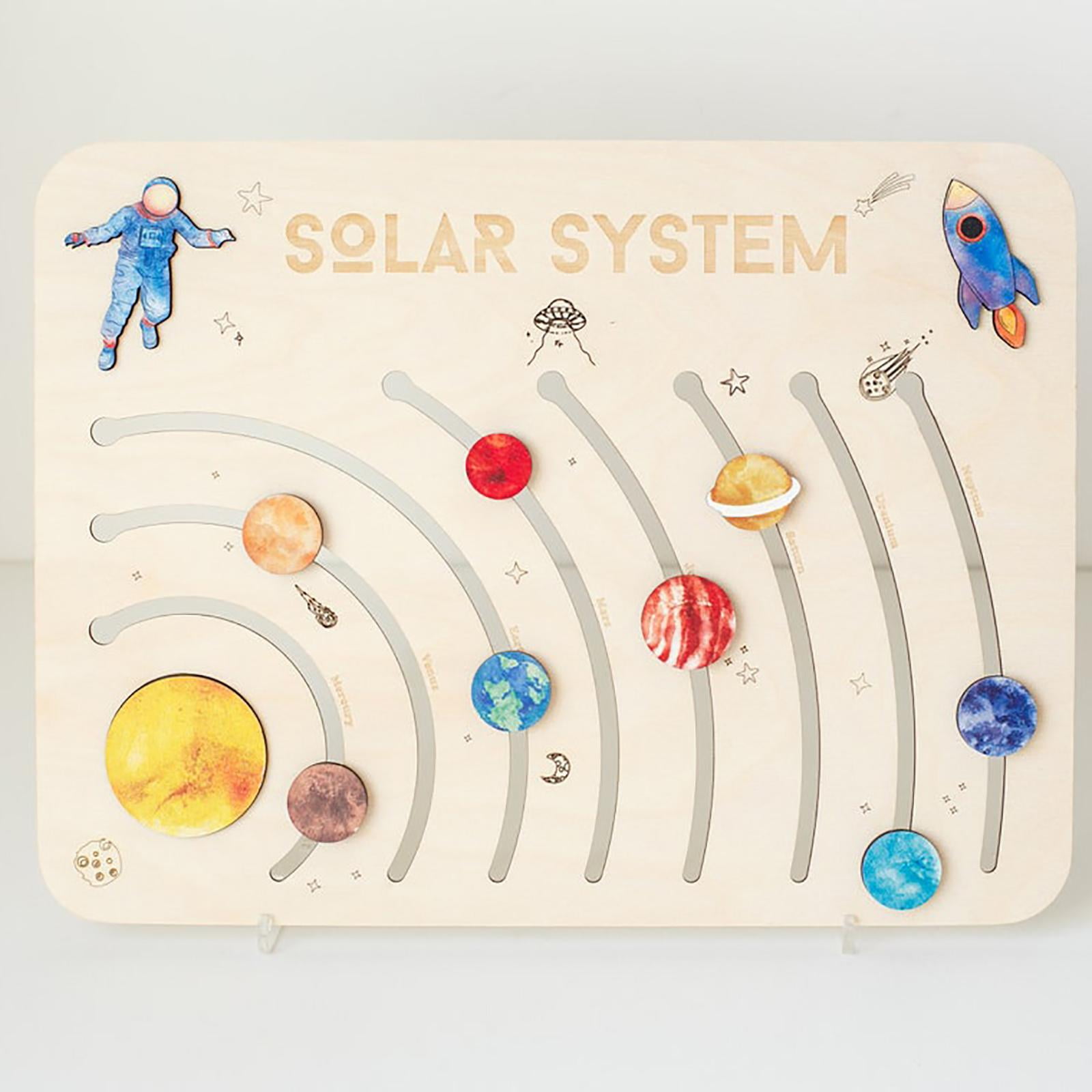 Wooden Model Board Eight Planets Recognition Educational Toy Fine for ...