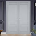 Interior Solid French Double Doors | Veregio 7411 Matte Grey | Wood ...
