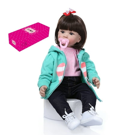 DJK Decdeal 24 inch Baby Doll Big Size Lifelike Silicone Rebirth Dolls ...