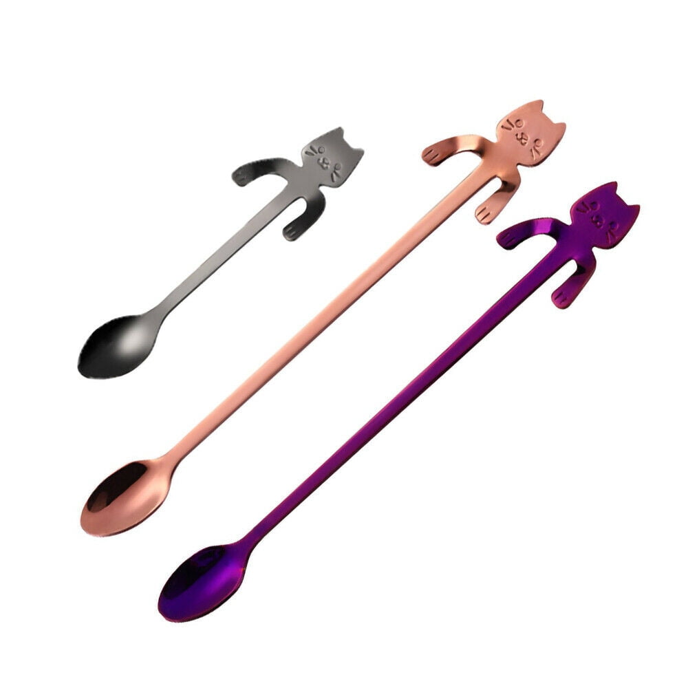 Stainless Steel Cat Spoons for Stirring/Mixing/DessertSeasoning/Coffee ...