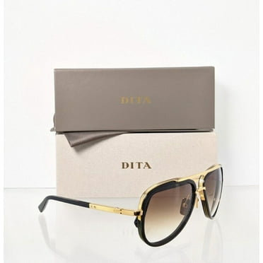 Dita LXN-EVO DT DTS403 Metal Unisex Navigator Sunglasses Matte Black/Yellow Gold 54mm Adult ...