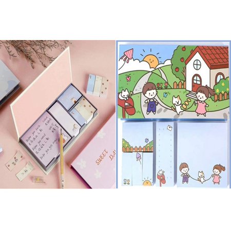 Set of 2 Self sticky notes sets, removable memo pads/note book/pads ...