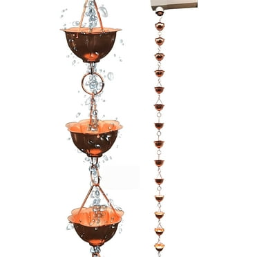 Free Shipping! Good Directions Sun Rain Chain, Pure Copper - 8.5 ft ...