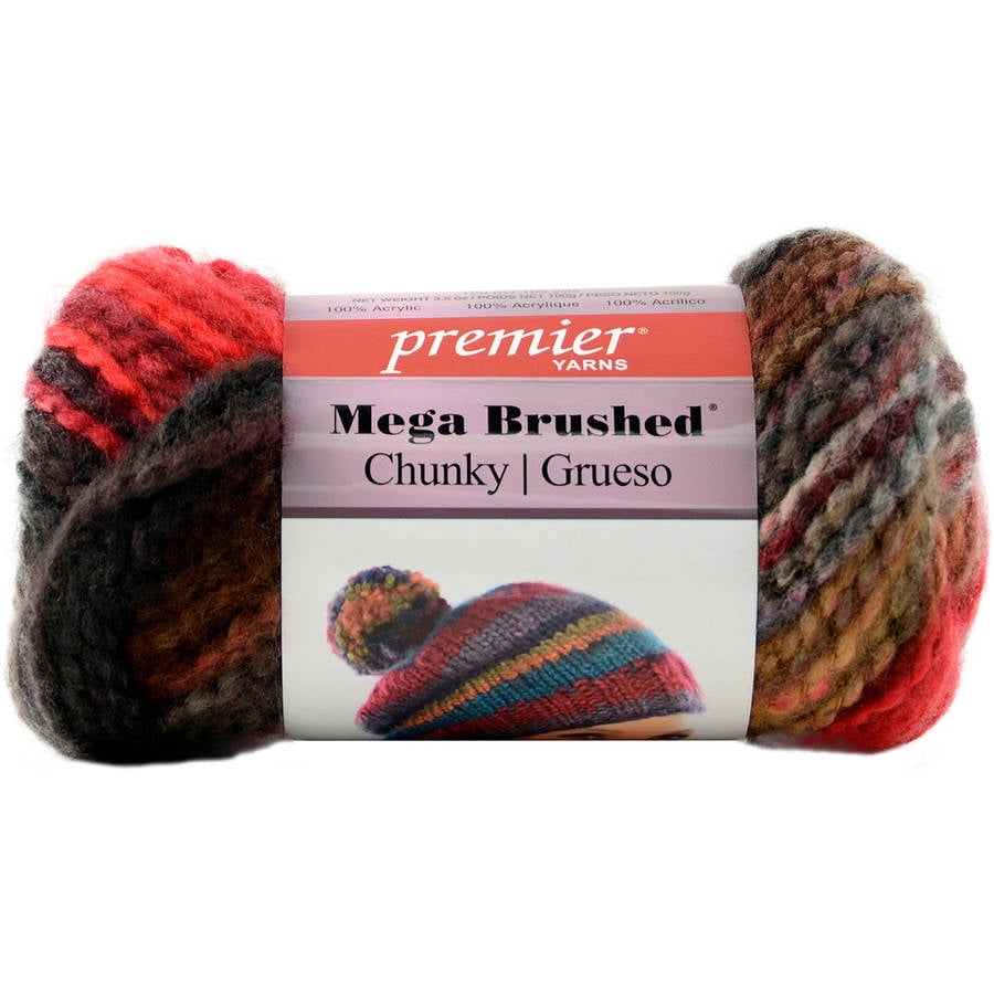 Mega Brushed Chunky Yarn, Chocolate Cherry - Walmart.com