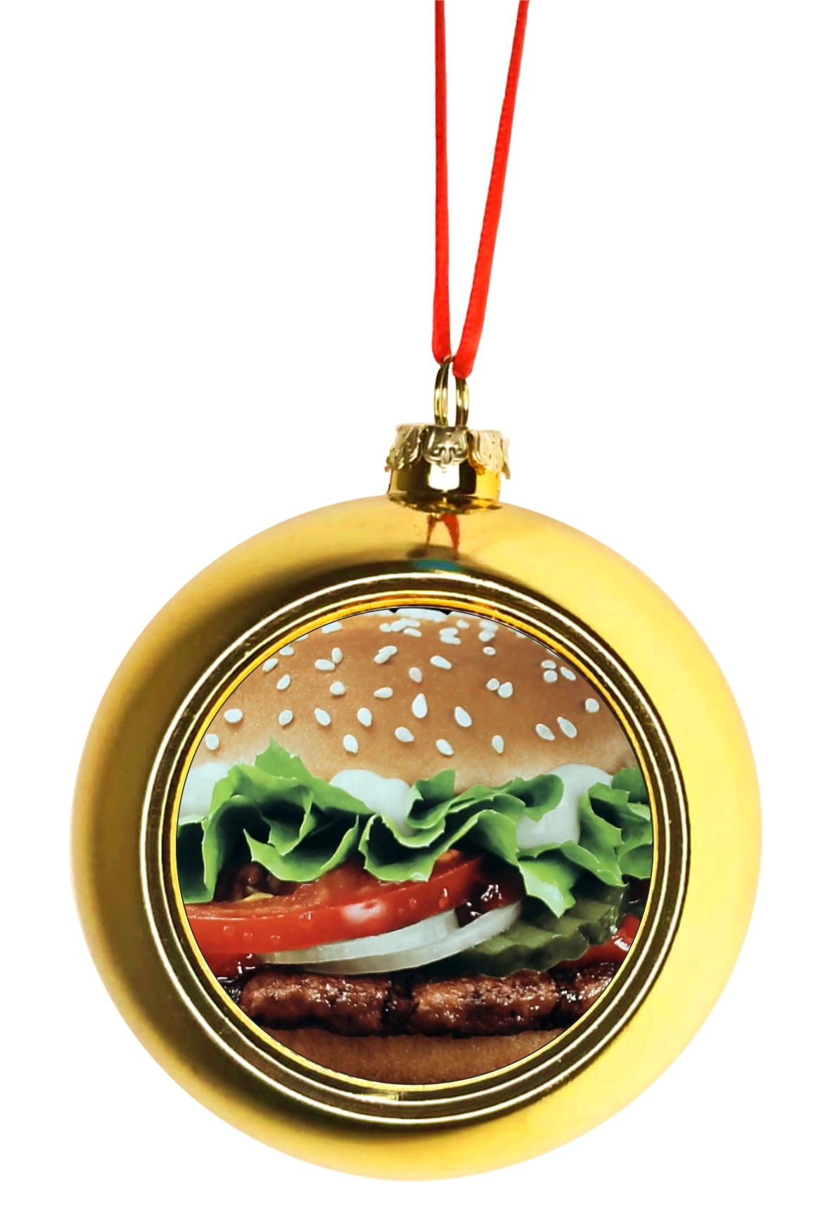Hamburger Ornaments Gold Bauble Christmas Ornament Balls - Walmart.com