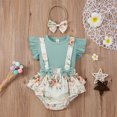 Izhansean 3PCS Newborn Baby Girl Summer Clothes Floral Romper Jumpsuit Shorts Outfits Set Green ...