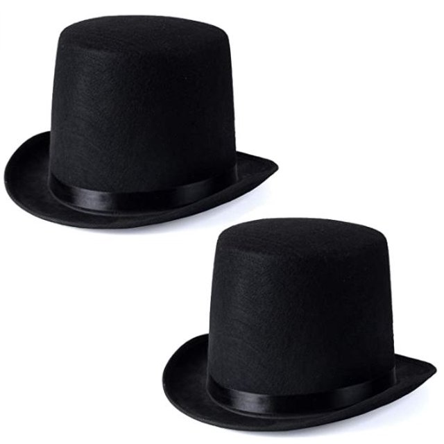 Funny Party Hats Black Top Hat Victorian Hat For Men Felt Tuxedo