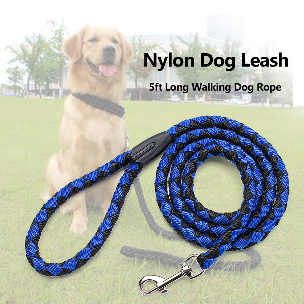 Pepisky Nylon Dog Leash 5ft Long Walking Dog Rope Metal Clasp Dog Chain Traction Rope For 5