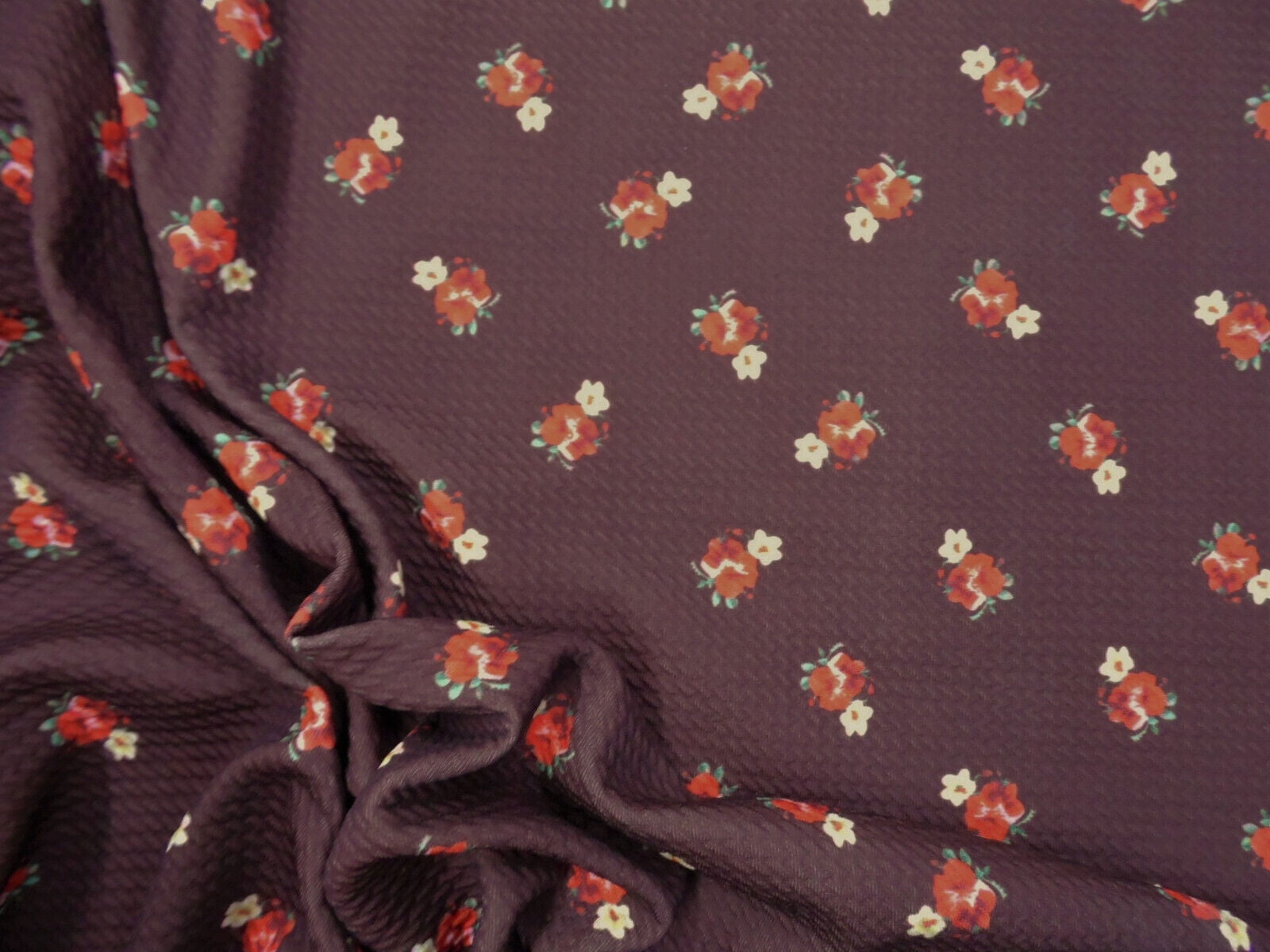 10 Yard Lot Bullet Printed Liverpool Textured Fabric Stretch Dk Brown ...