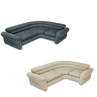 Intex Inflatable Corner Sofa with Lounge Chair & Ottoman Set (2 Pack ...