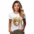Carnival Mask Graphic T-Shirt Unisex 100 Cotton With Antique Gold Art ...