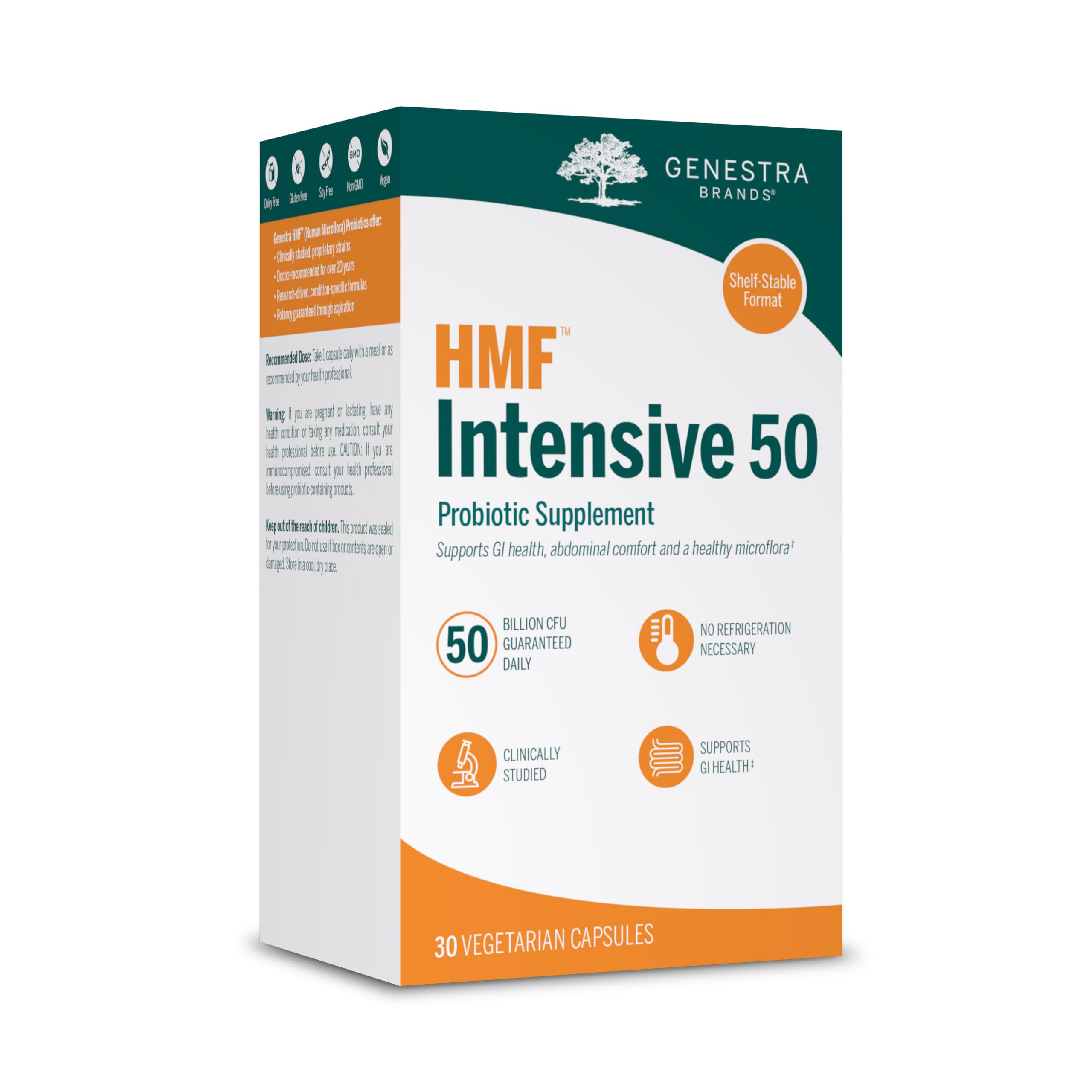 Probiótico Genestra Brands HMF Intensive 50 30 cápsulas | Bodega ...