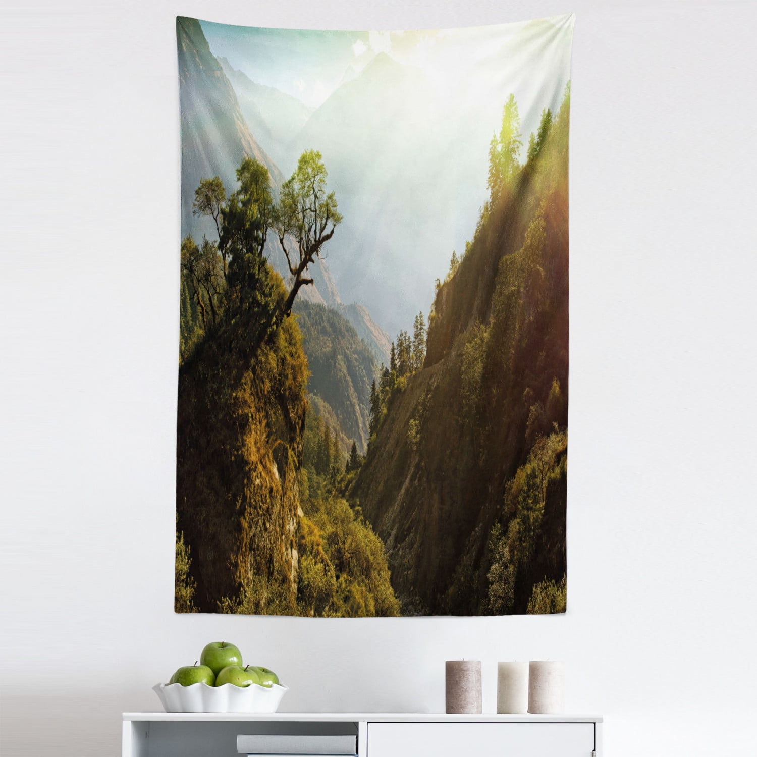Landscape Tapestry, Forest Nepal Himalaya Mountains Sunlight Majestic ...