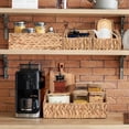 Rattan Storage Baskets, Handwoven Wicker Storage Bins with Built-in ...