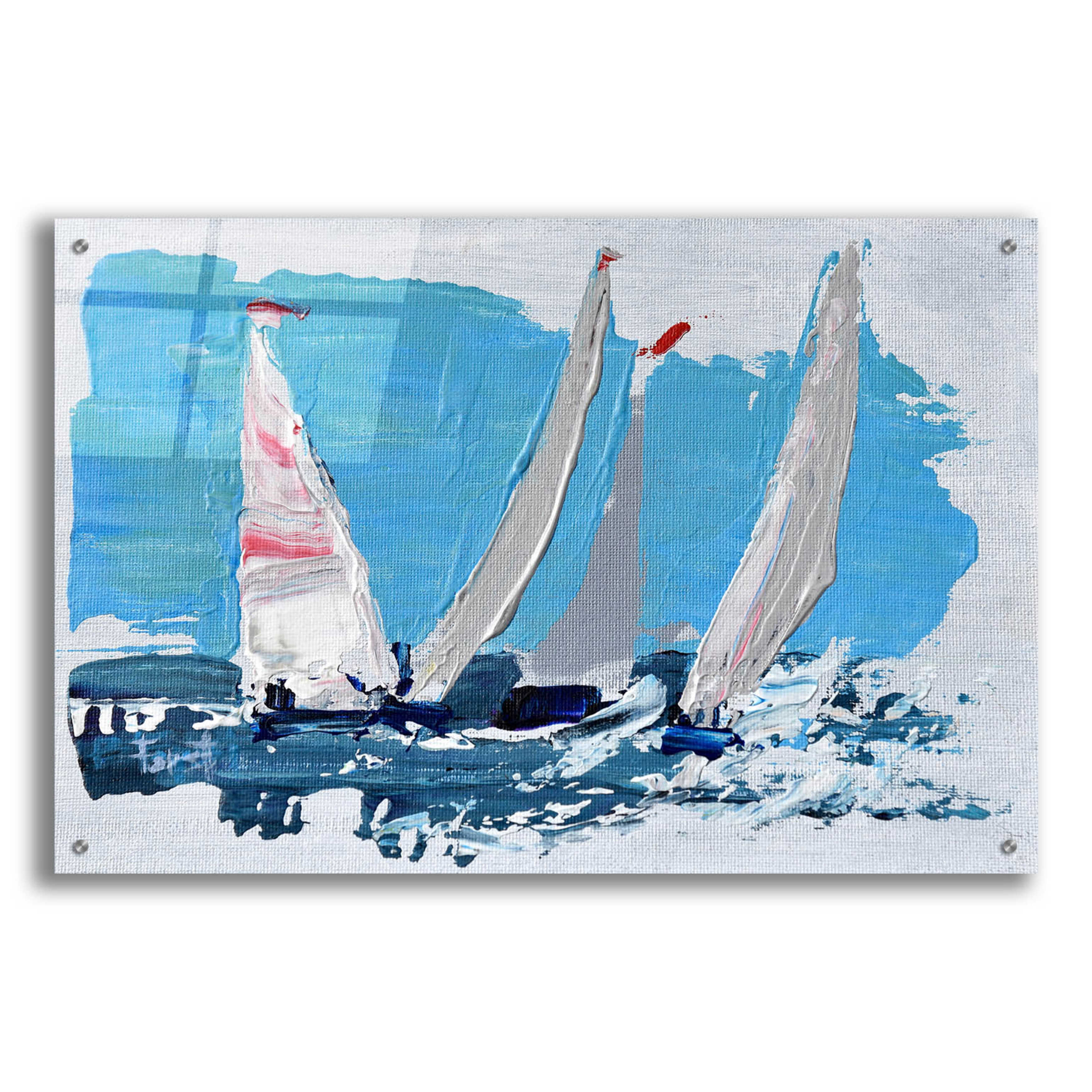 Epic Art 'Candy Stripe Regatta' by Beth Forst, Acrylic Glass Wall Art ...