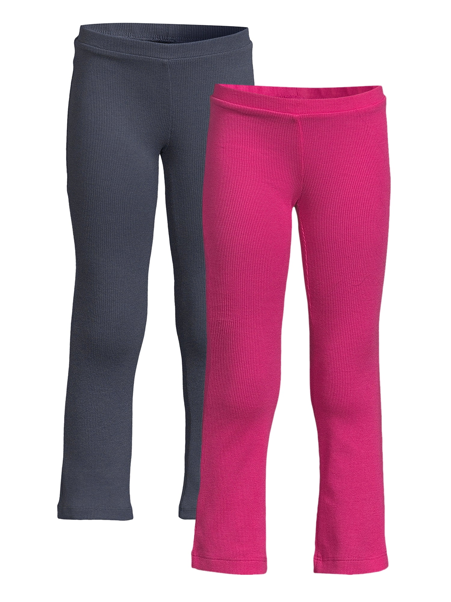 365 Kids from Garanimals Girls Rib Flare Pants, 2-Pack, Size 4-10 ...