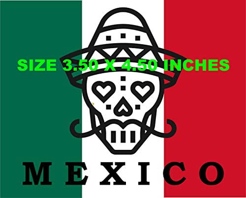 Mexico Flag Sticker (Pack of 2), CAR, Decal, Mexican Flag with MASK ...