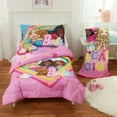 Barbie Toddler Bedding, 5Pc Set, Comforter, Sheet, Pillowcase, Throw ...