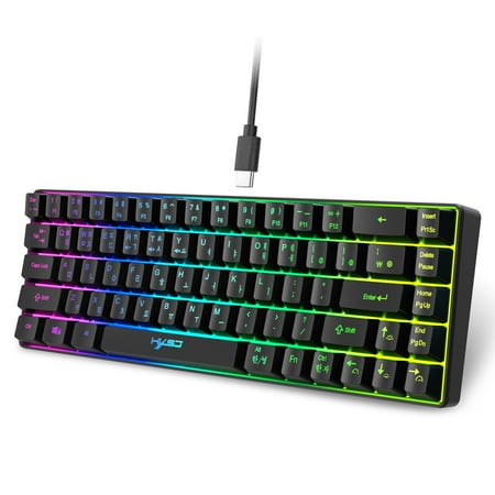 HXSJ V200 Wired K68 RGB Streamer Mini Gaming Keyboard 19-Key Conflict ...